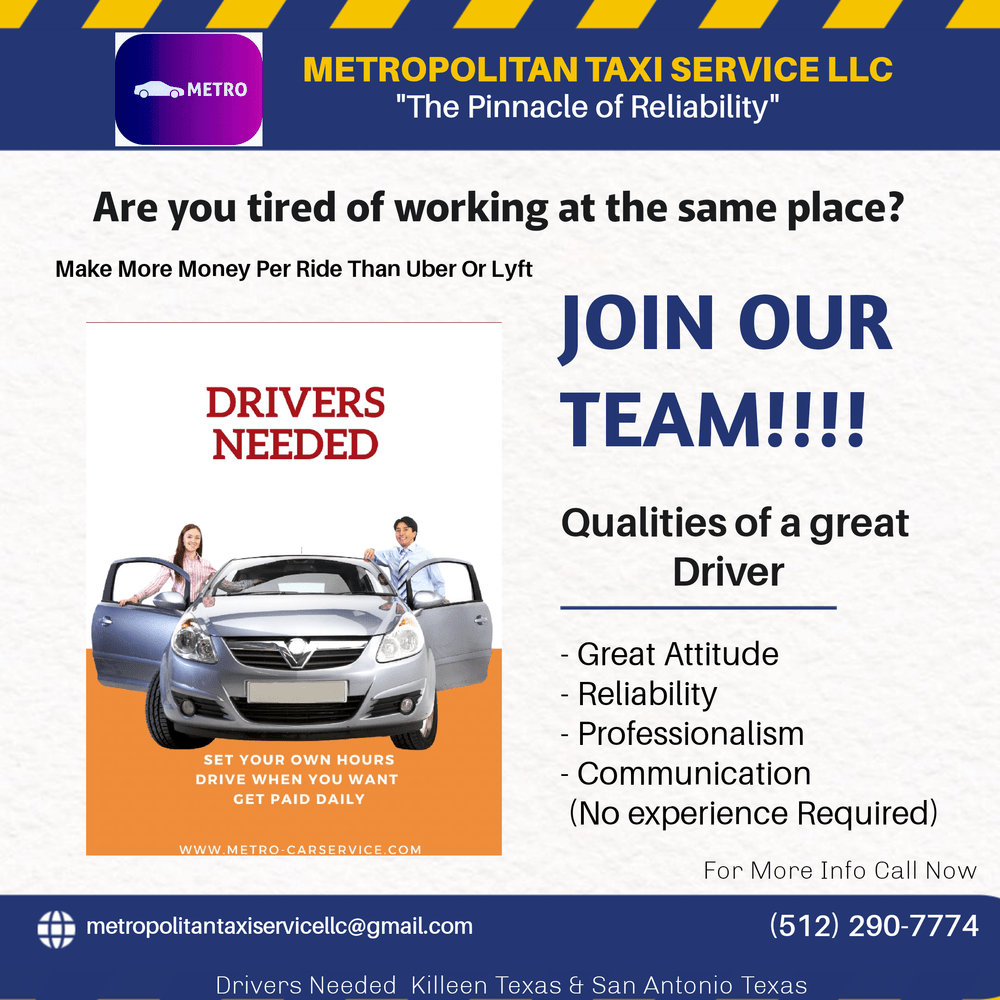 Metropolitan Taxi Service Offers Taxi Cab Services in San Antonio, TX 78202